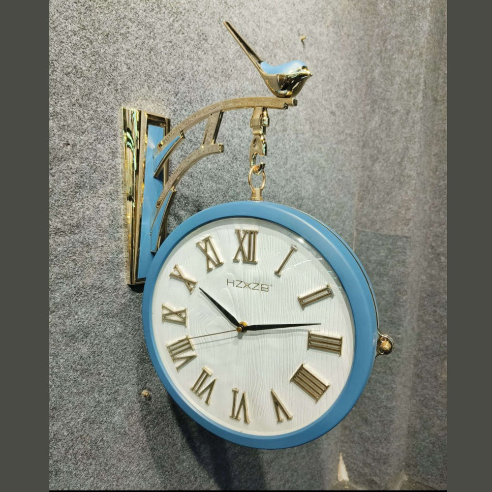 Buy Hanging Wall Clock - Bird-Themed Dual Dial Station Clock