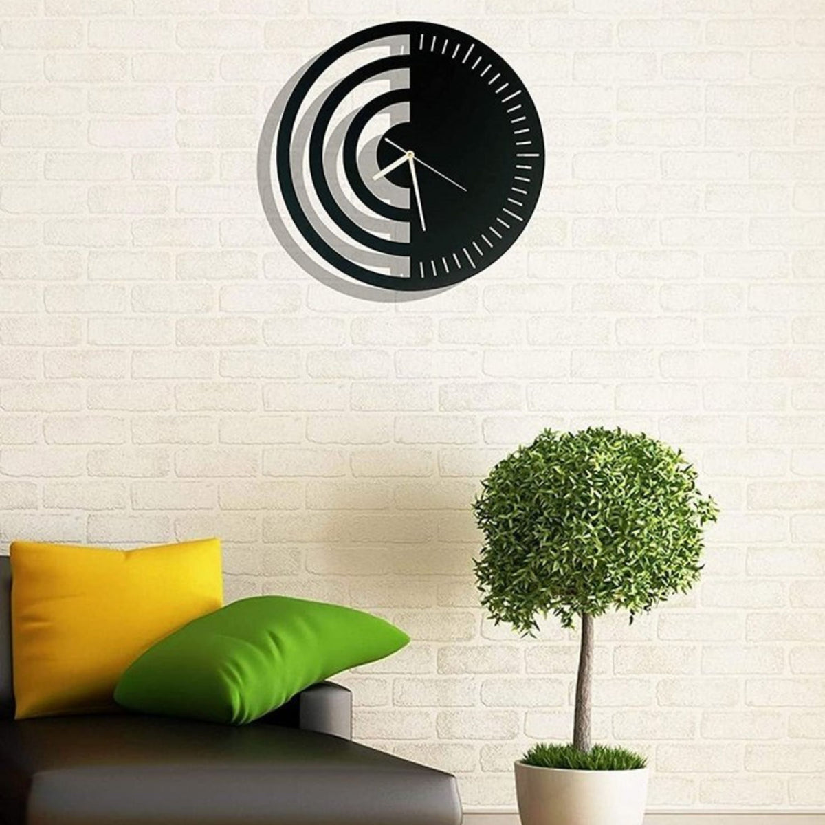 Eclipse Metal Wall Clock - Stylish Black Design - West Attic
