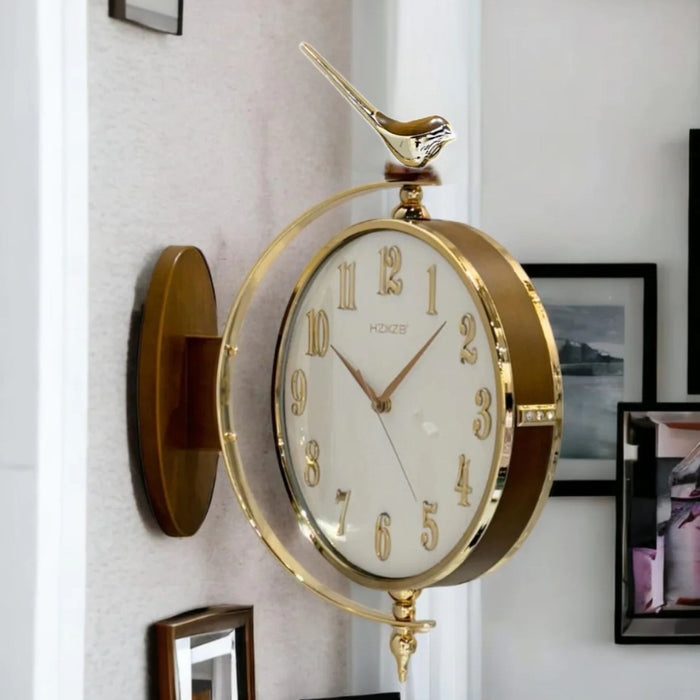 Royal Sparrow Dual Dial Wall Clock - West Attic